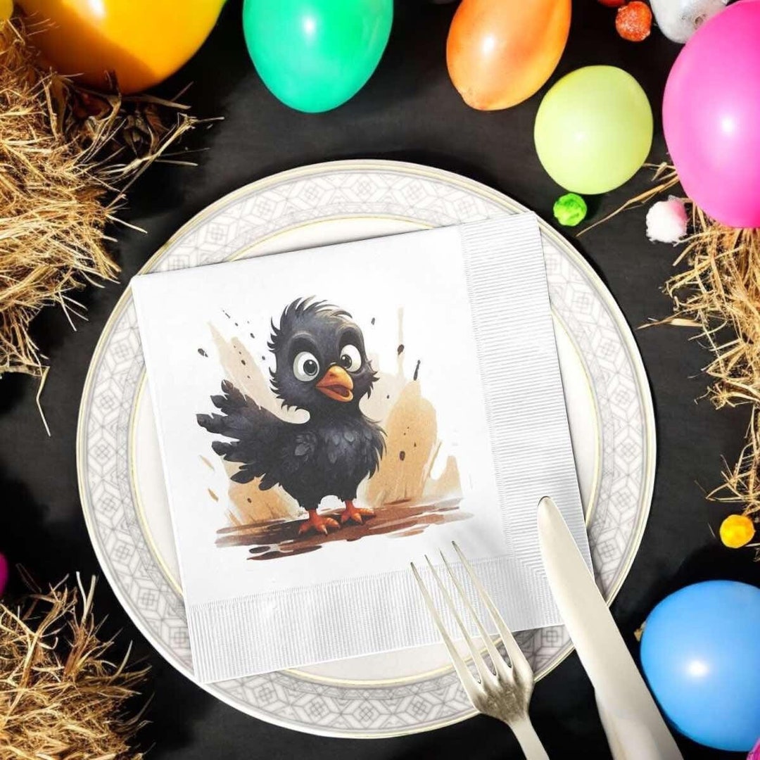 Black Chicken Napkins 50 Count Cute Colorful Bird. Table Napkins for ...