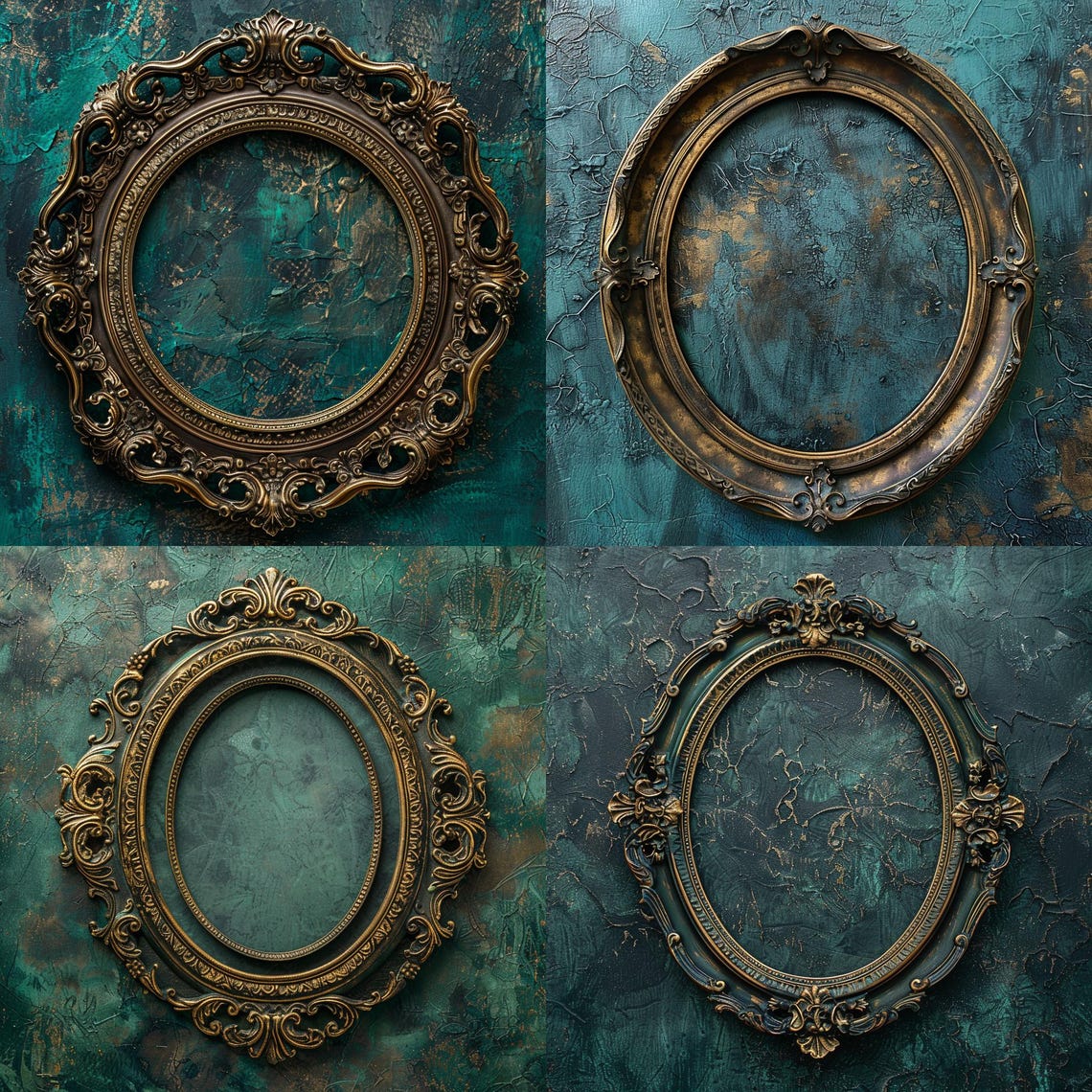 24 Vintage Ornate Oval Frame Clipart, Intricate Decorative Border ...