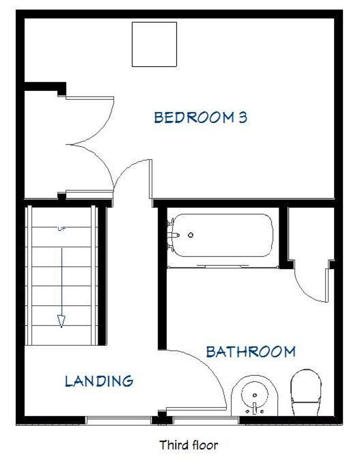 Basic Floorplan (1 Level, No Furniture), Wall Layout, Room Labels ...