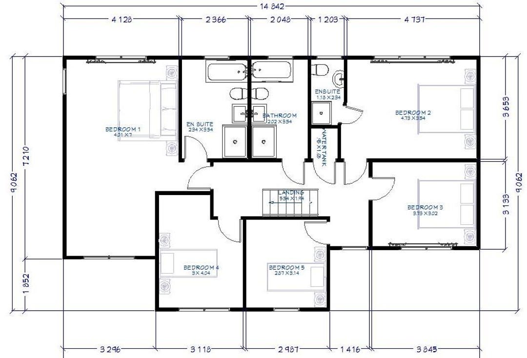 Standard Floorplan (1–2 Levels, With Basic Furniture Layout, Room Names ...