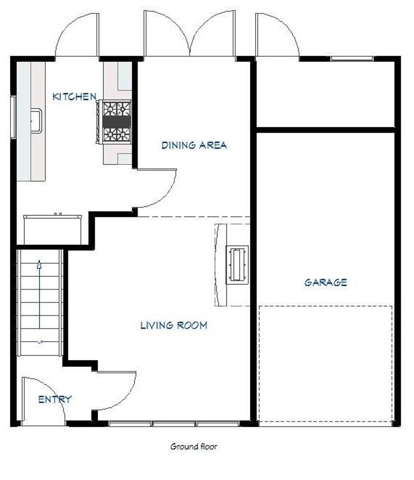 Basic Floorplan (1 Level, No Furniture), Wall Layout, Room Labels ...