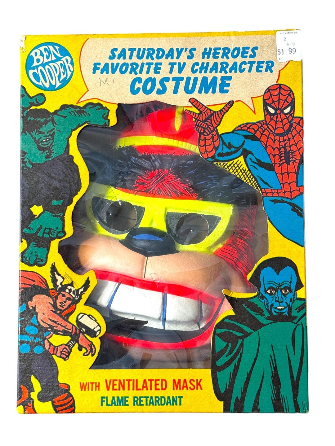 1969 RARE Ben Cooper Banana Splits Mask & Original Box Iconic Retro ...