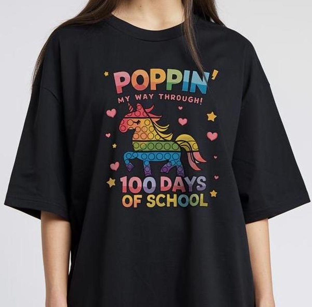 Poppin My Way Through 100 Days of School Png, Happy 100 Days, 100th ...