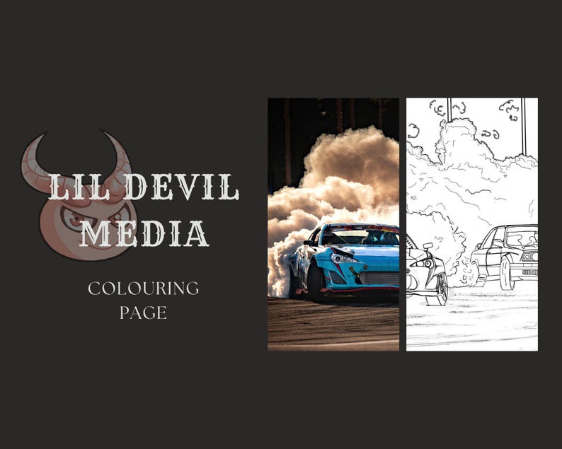 Drift Car Colouring Page - Printable Racing Car Art for Kids and Adults ...