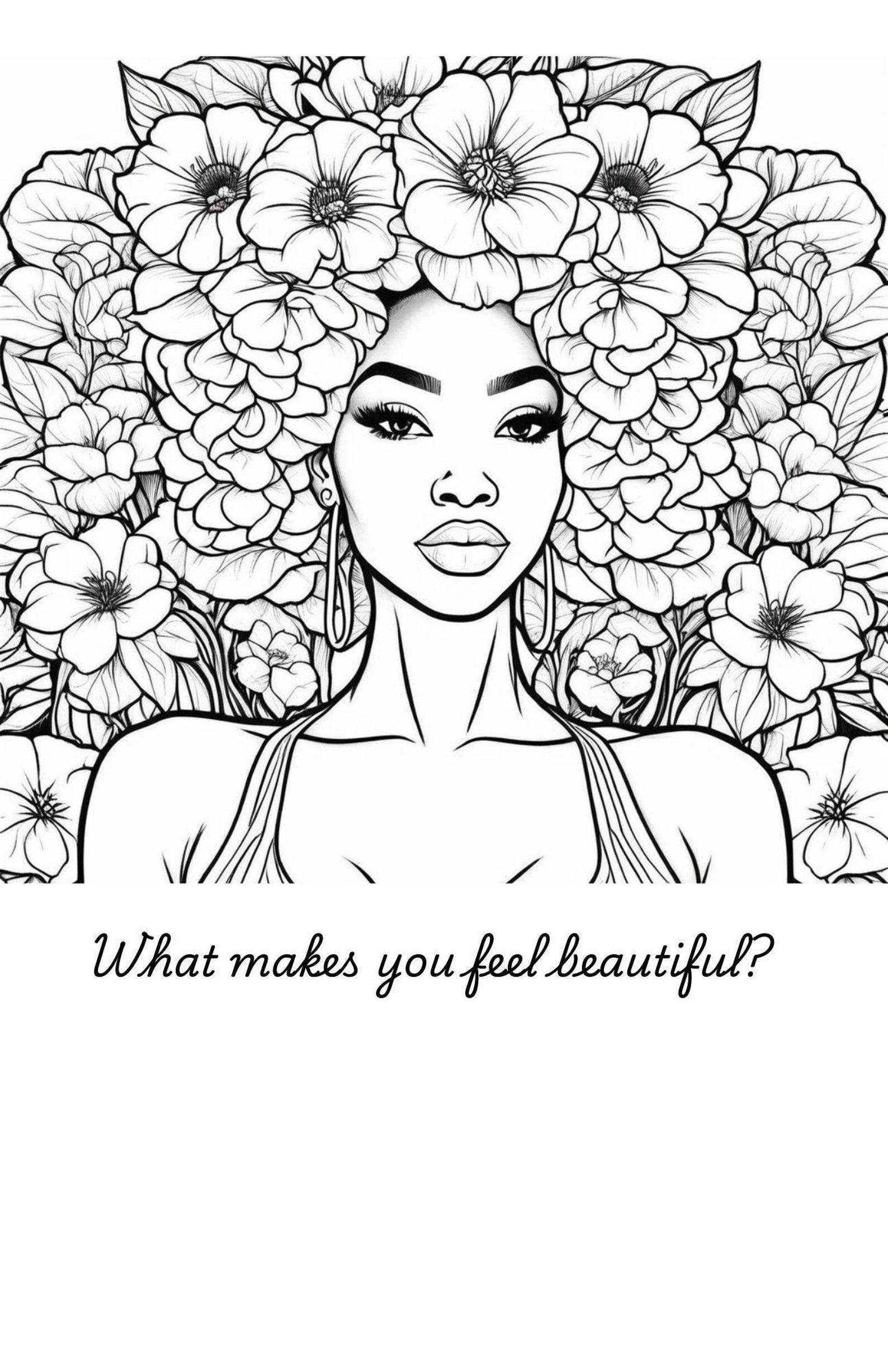 Black Girl Coloring Printable Coloring Page and Journal Entry - Etsy