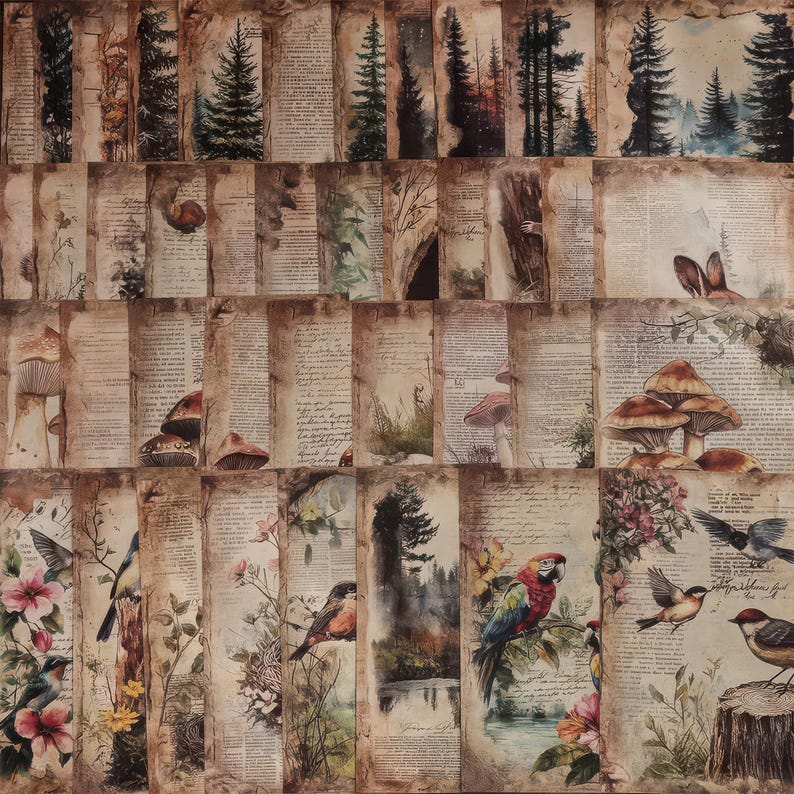 Vintage Natural Scenery Scrapbook Paper: 160 Sheets DIY Material - Etsy