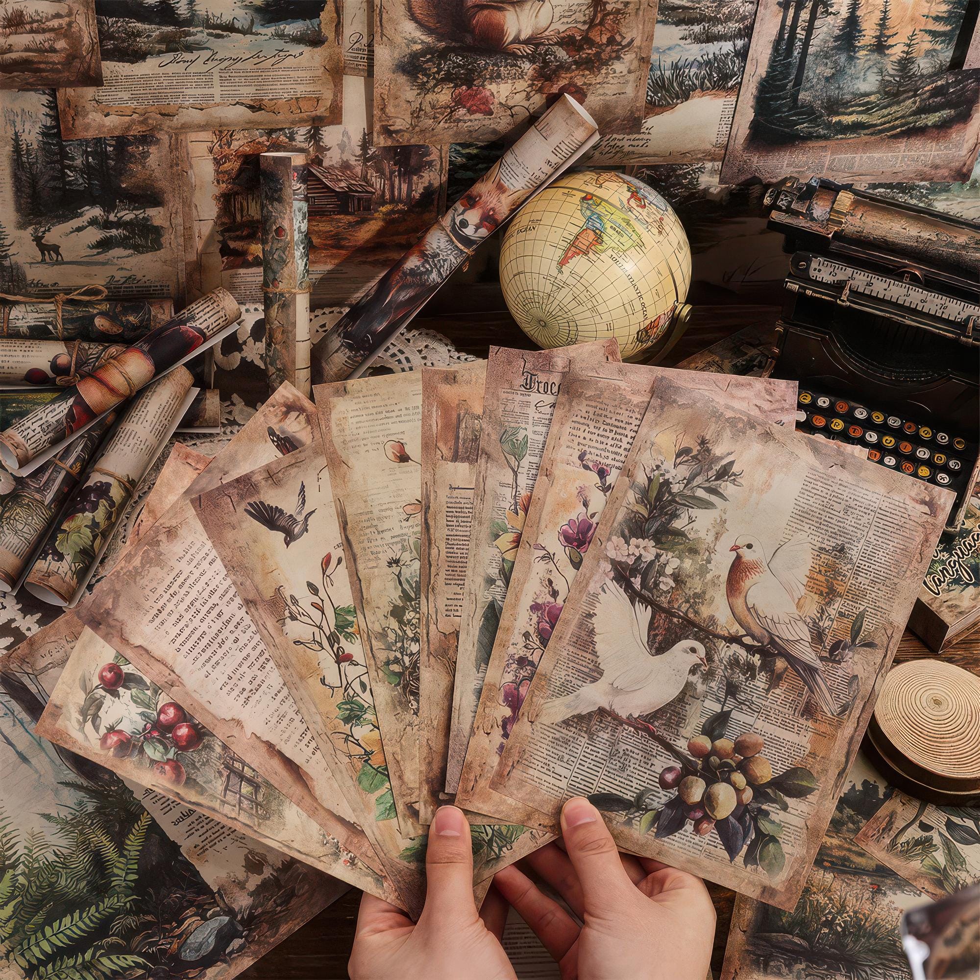 Vintage Natural Scenery Scrapbook Paper: 160 Sheets DIY Material - Etsy