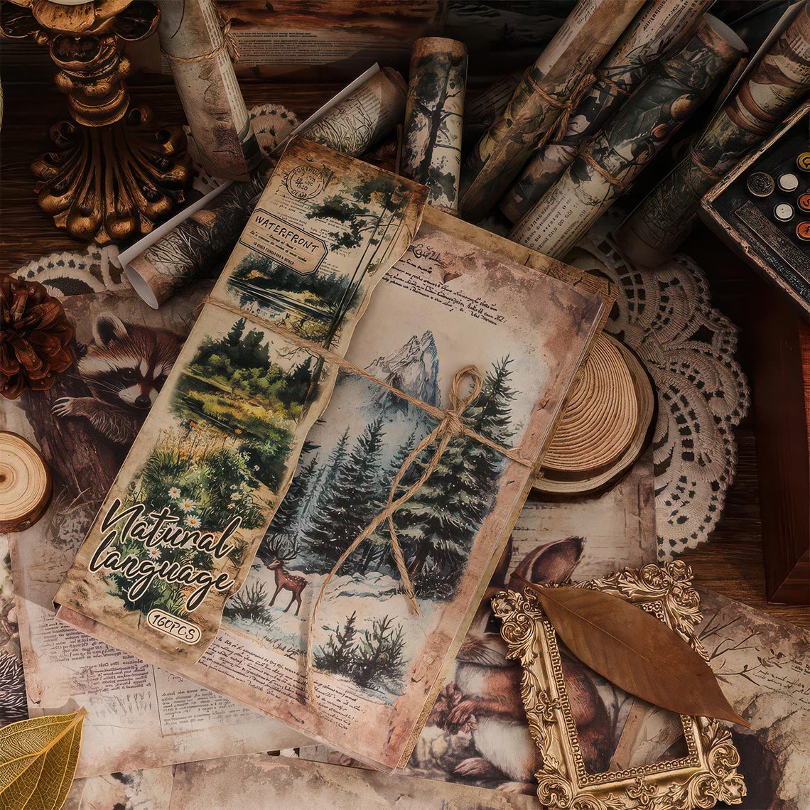 Vintage Natural Scenery Scrapbook Paper: 160 Sheets DIY Material - Etsy