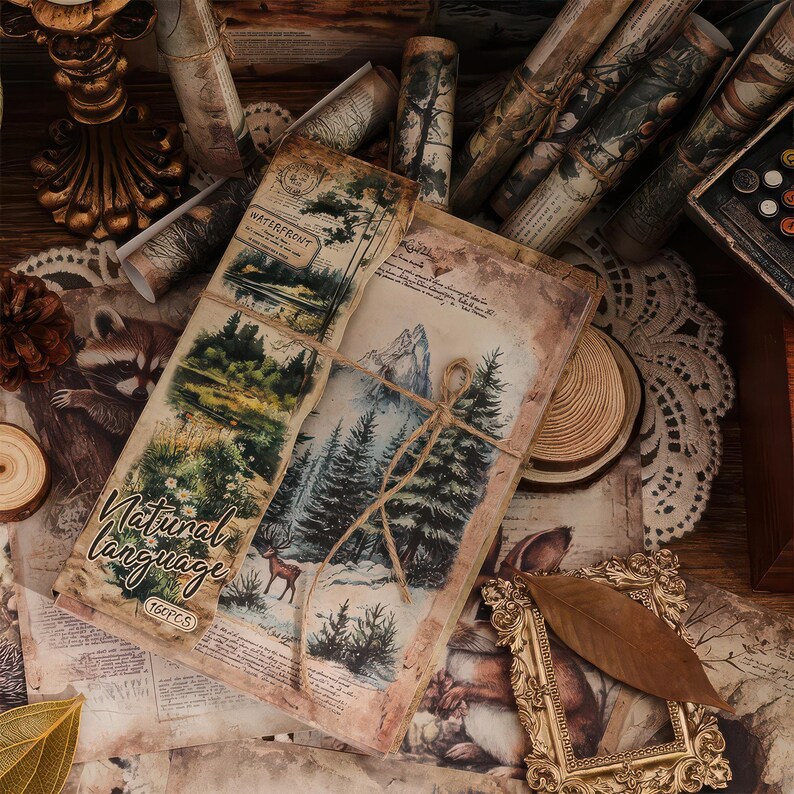 Vintage Natural Scenery Scrapbook Paper: 160 Sheets DIY Material - Etsy