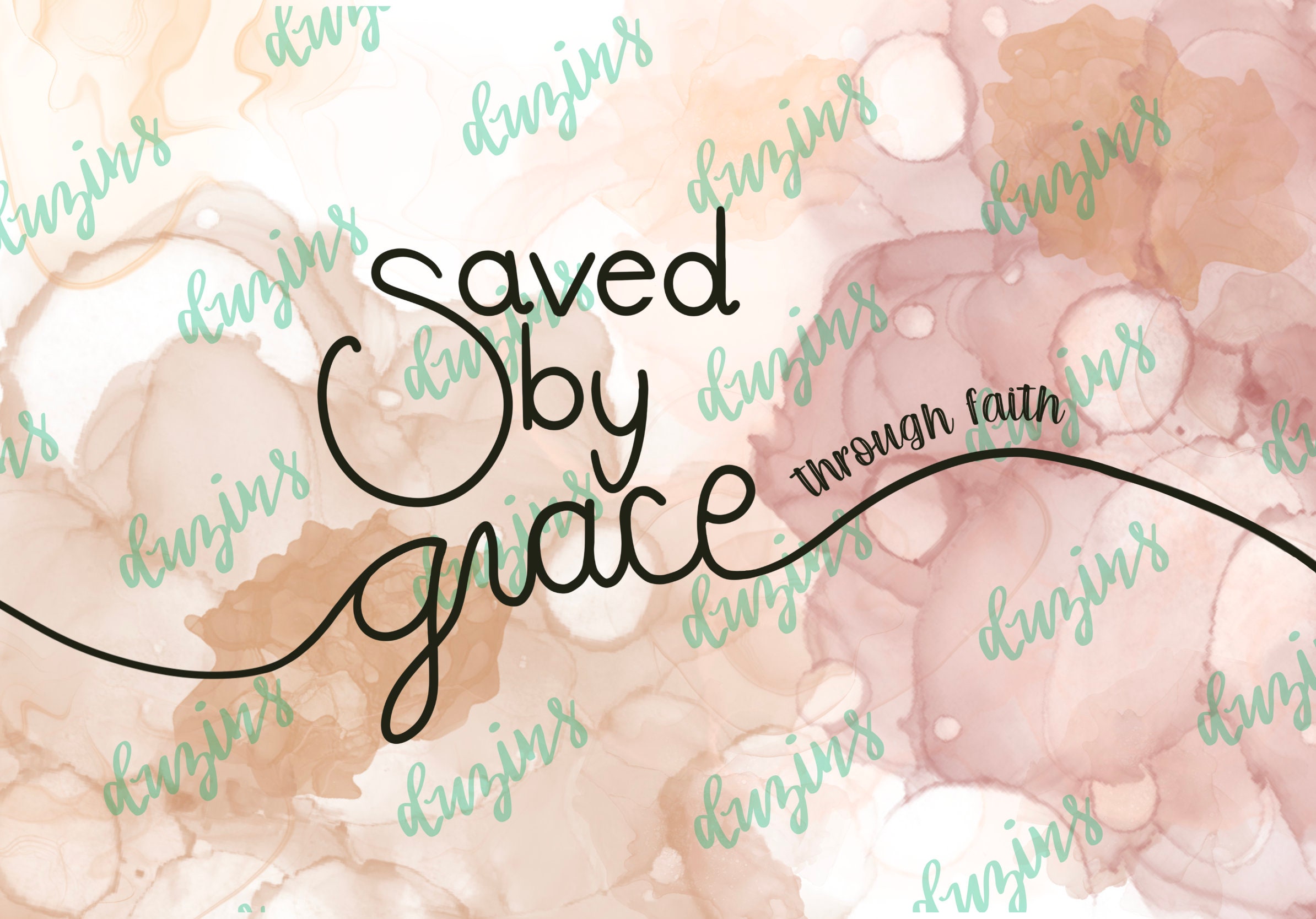 Saved by Grace Bible Verse PNG for Home Decor, Journals or Face Masks ...