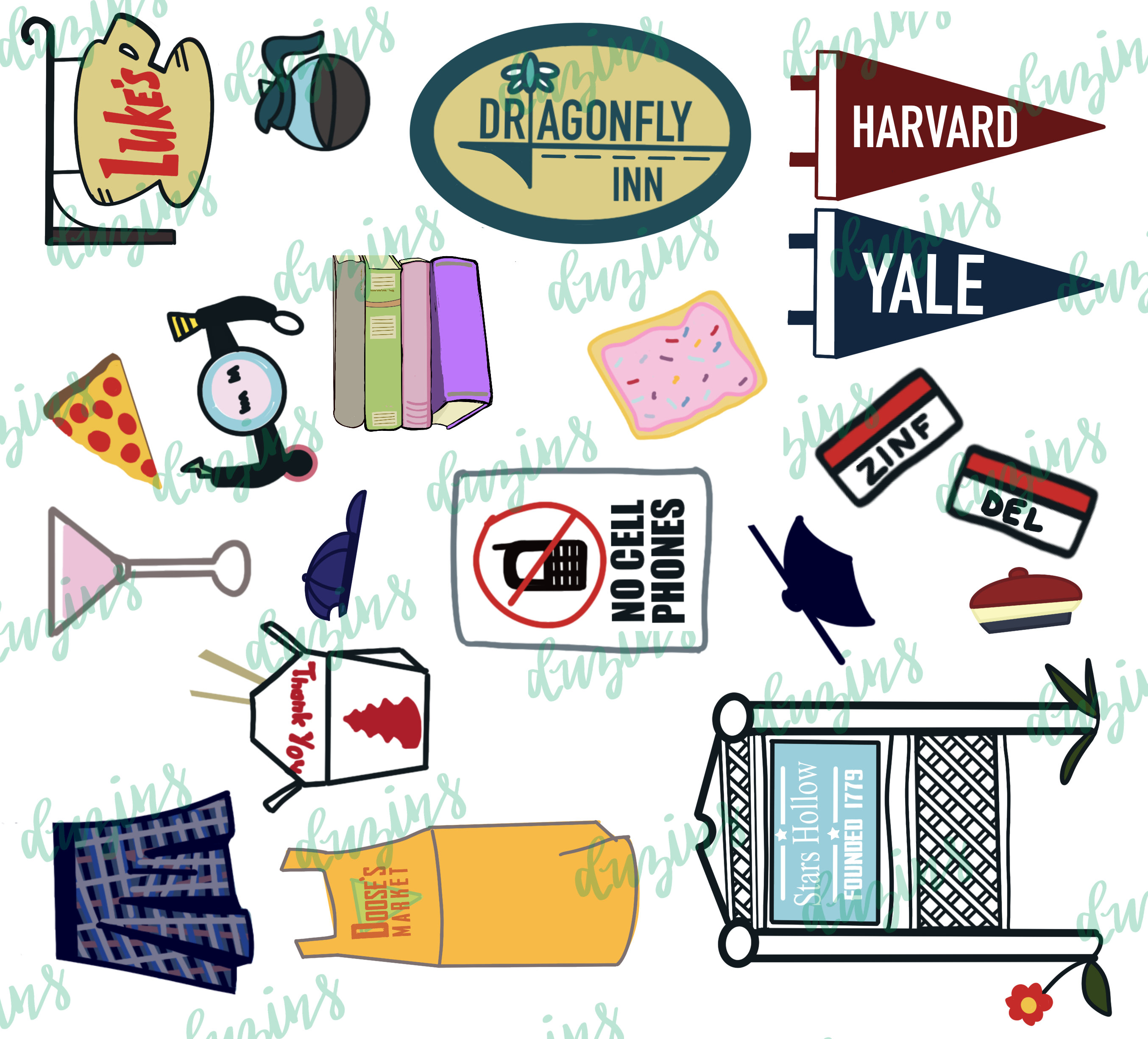 Gilmore Girls Waterslide Design Png Para Vasos Y Pegatinas Etsy España