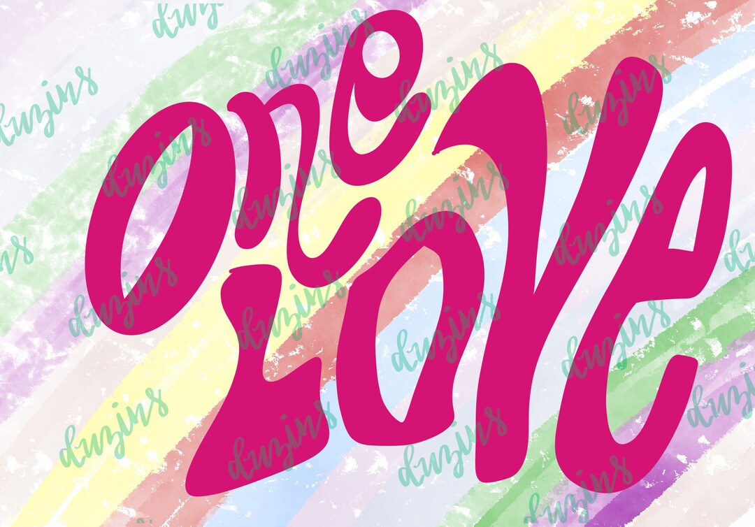 One Love PNG for Home Decor, T-shirt or Face Mask Sublimation Printing ...