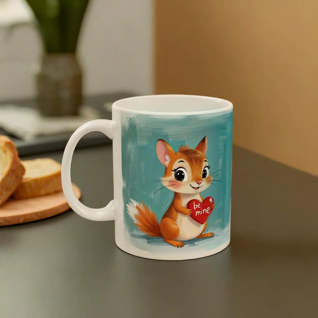 Chipmunk Valentine Ceramic Mug, Coffee Cup, Gift for Animal Lover ...
