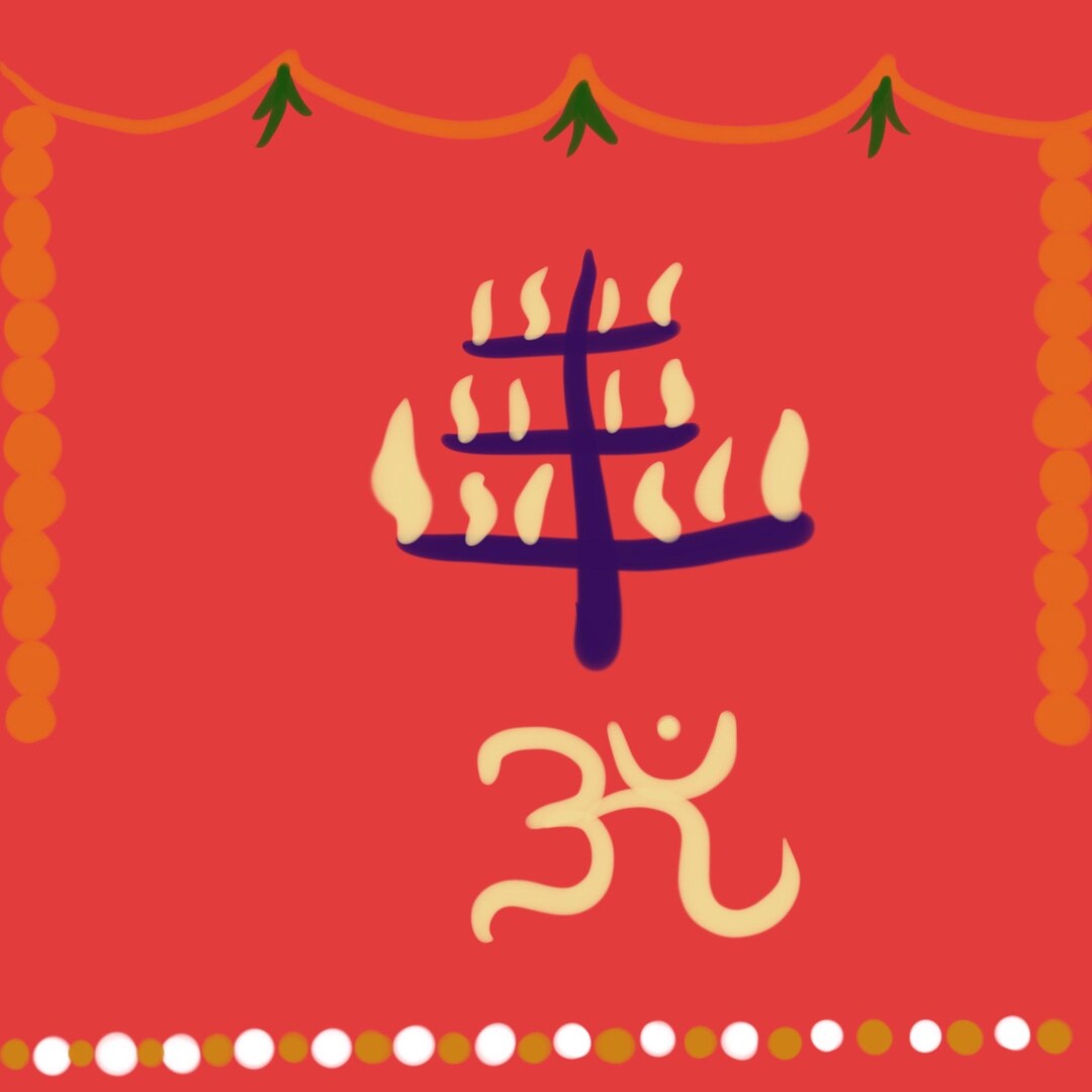 Om Backdrop Poojamandir Artwork Digital Downloadable Printable on ...