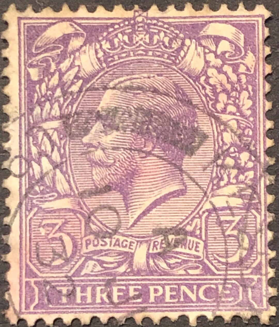UK Three Pence Postage Revenue Stamp, Variety Ts2 Used in Good ...