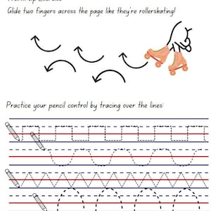 Pre-writing Skills Ten Day Program on Lined Paper With Daily Warm-up ...