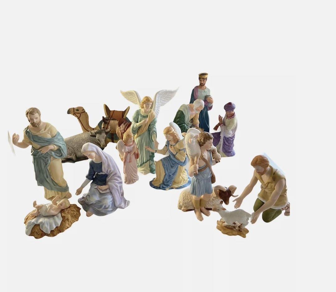 15 PC Full Set 1991 Lenox Renaissance Nativity King Shepherd Animal ...