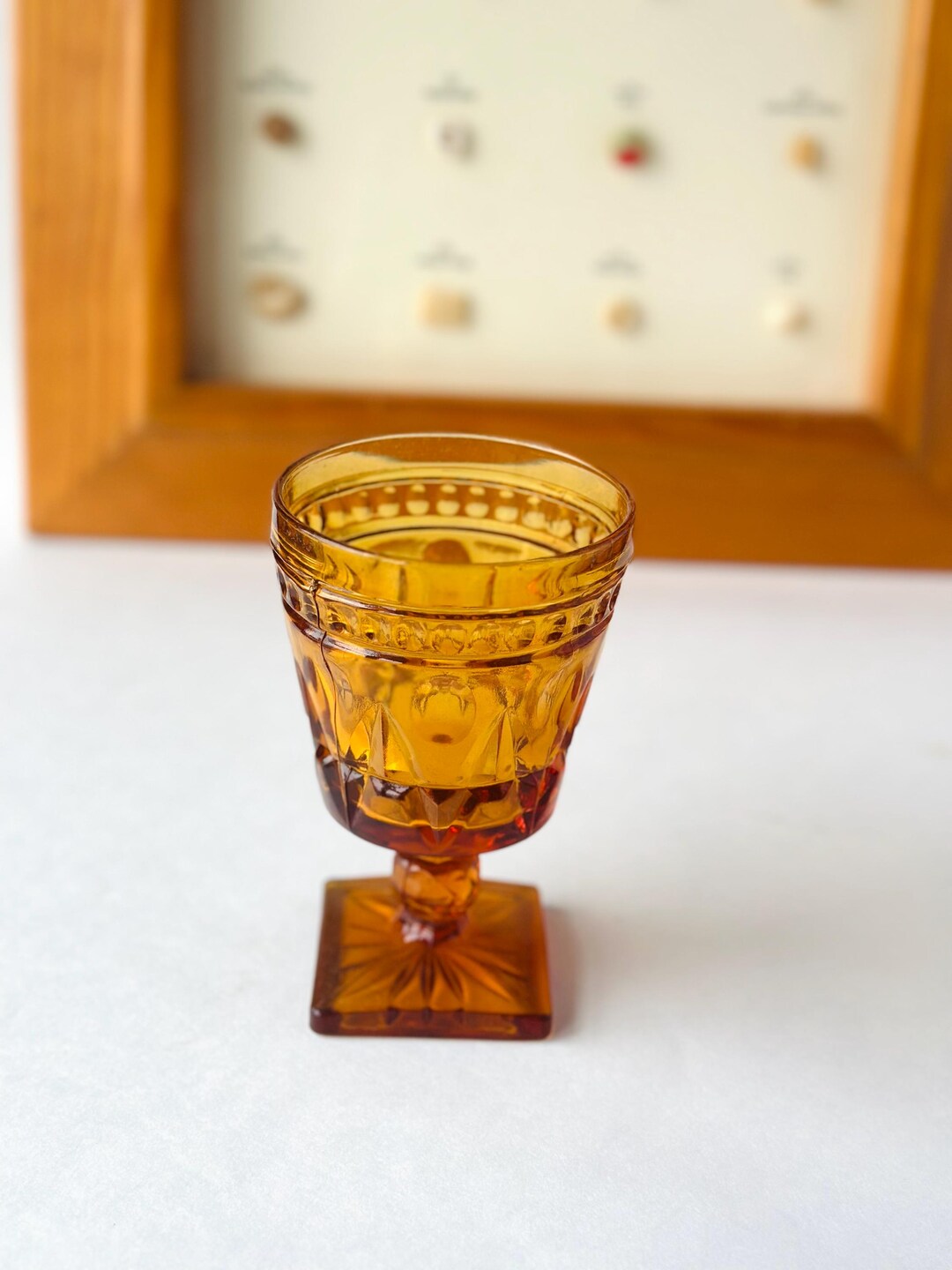 Vintage Amber Indiana Glass Goblets Colony Park Lane Water Footed Wine ...