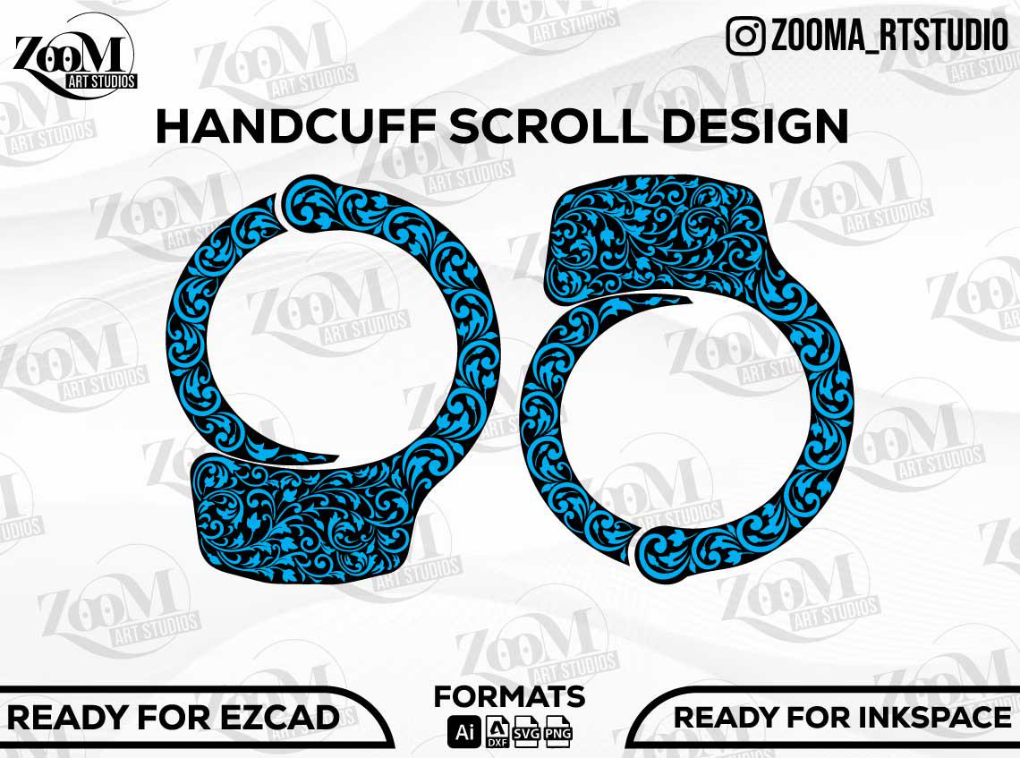 Handcuff Scroll Design Svg,lasercut,laserengraving,engravingfiles ...