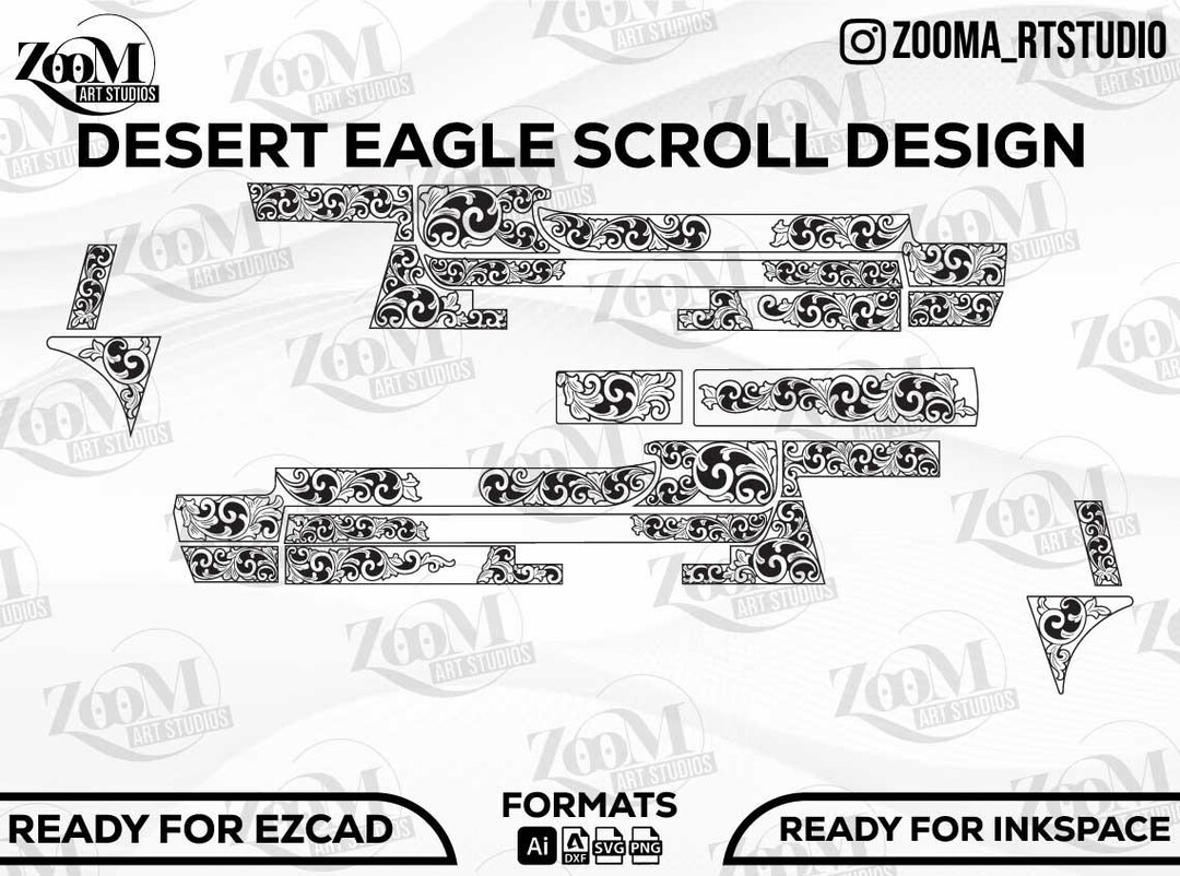 Desert Eagle Scroll Design Svg,lasercut,laserengraving,engravingfiles ...