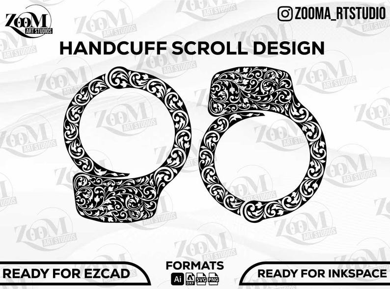 Handcuff Scroll Design Svg,lasercut,laserengraving,engravingfiles ...