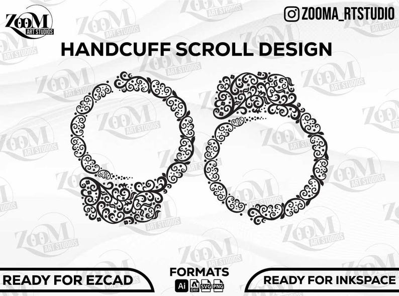 Handcuff Scroll Design Svg,lasercut,laserengraving,engravingfiles ...