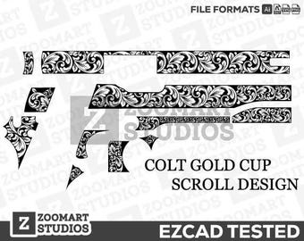 Colt Govt SCROLL DESIGN Svg Lasercut,laserengraving,fiberlaser ...