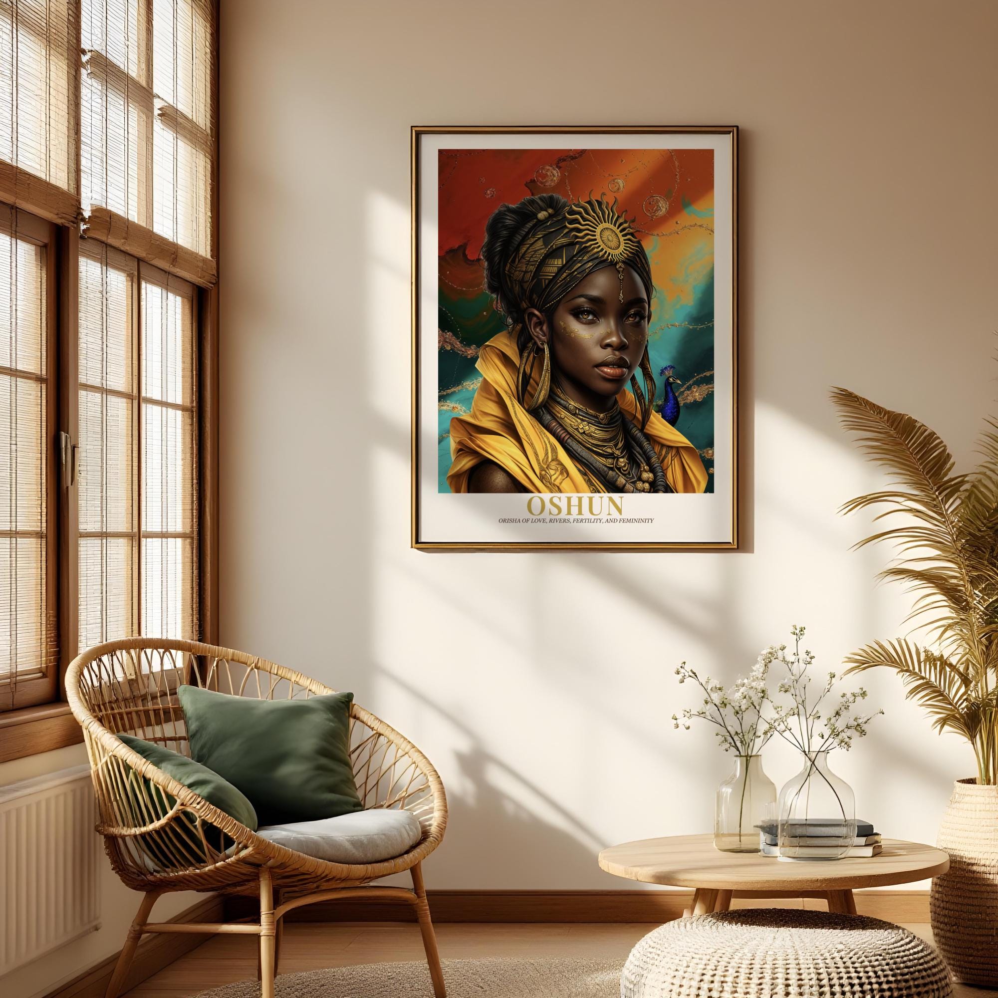Oshun Orisha Wall Art, African Spirituality Print, Divine Feminine Home ...
