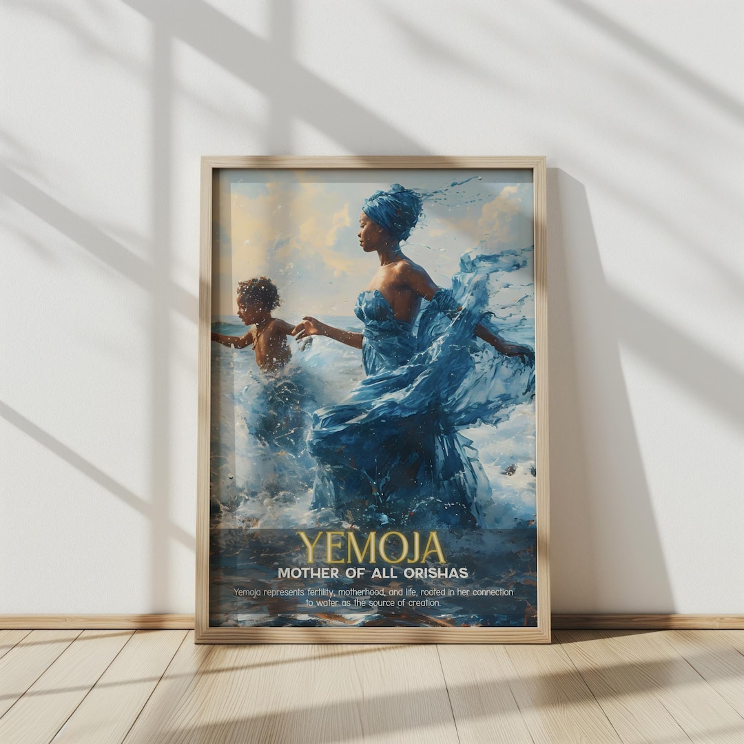 Yemoja Poster, Yoruba Deity Art Print, Yoruba Orishas Deities Artwork ...