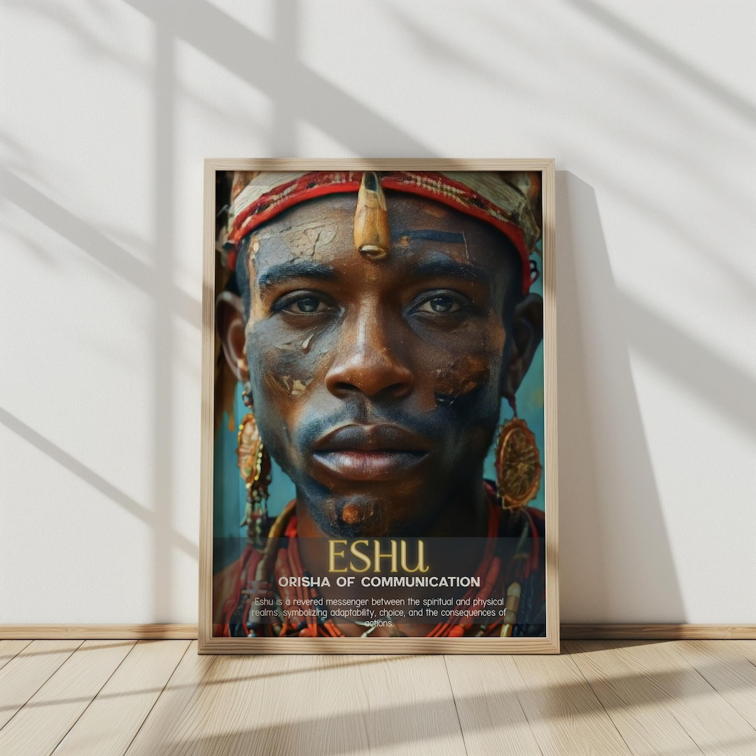 Eshu Wall Art, Yoruba Deity Art Print, Yoruba Orishas Deities Artwork ...