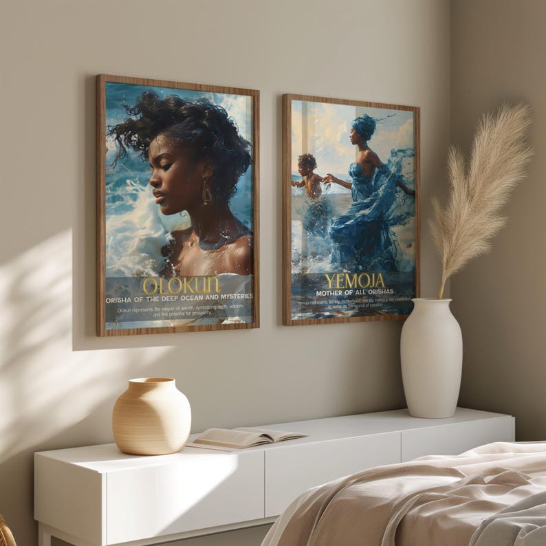 Set of 6 Orisha Posters, Orishas and Yoruba Deities Artwork, African Gods and Goddesses Print ...