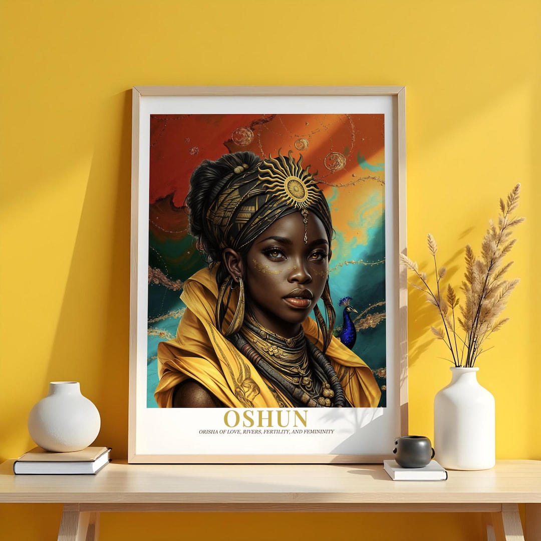 Oshun Orisha Wall Art, African Spirituality Print, Divine Feminine Home ...