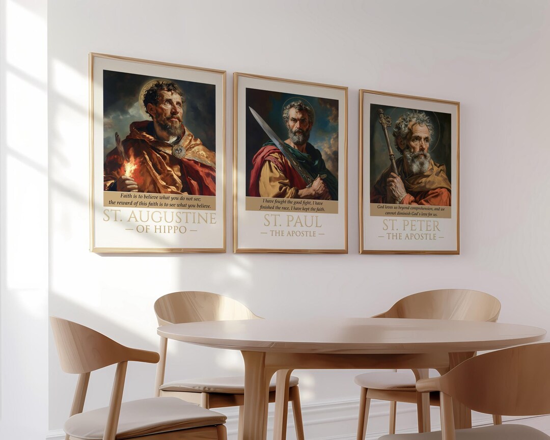 Catholic Saints Printable Wall Art, Religious Decor (set of 6) (digital ...