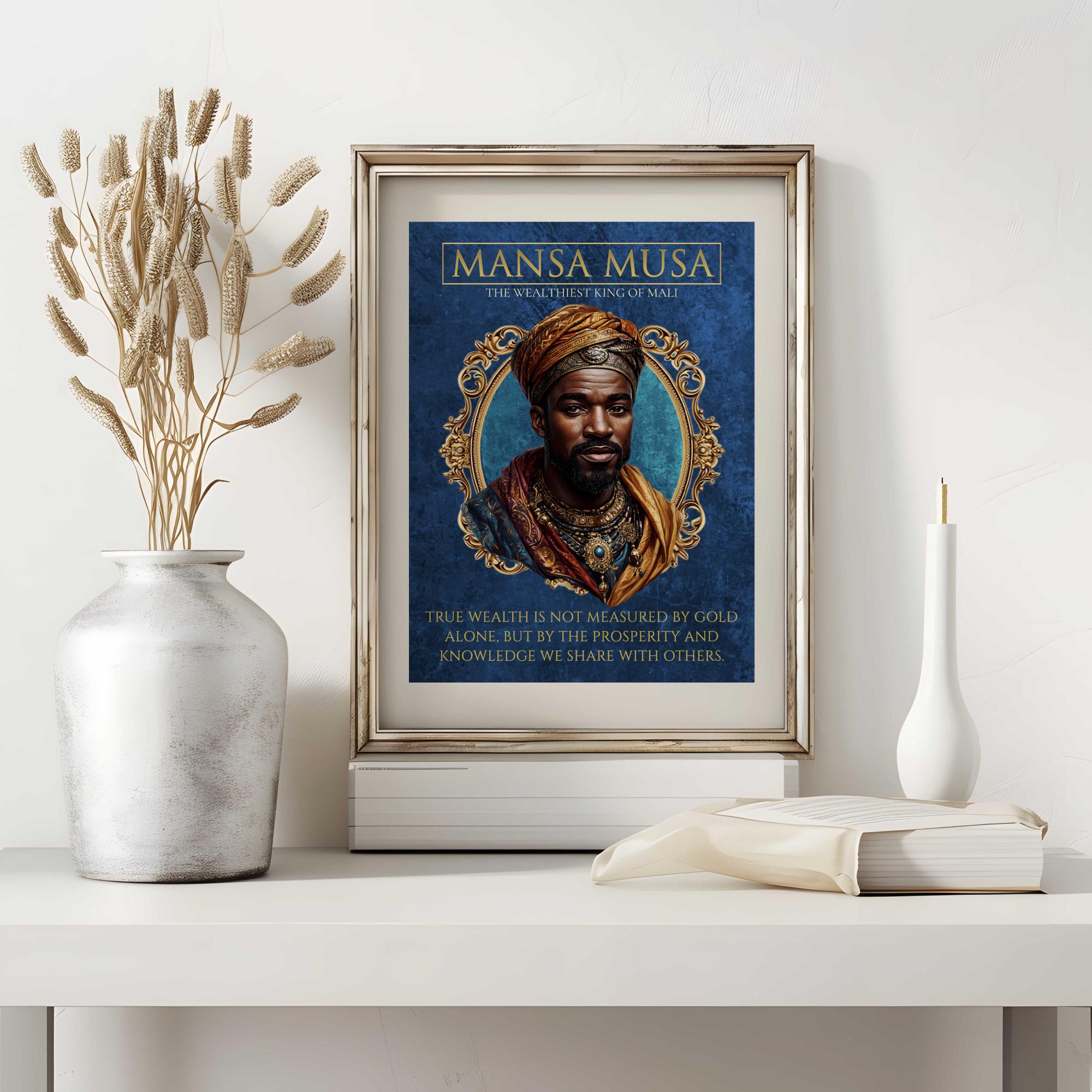Mansa Musa Poster Print, the Wealthiest King of Mali, Inspirational ...