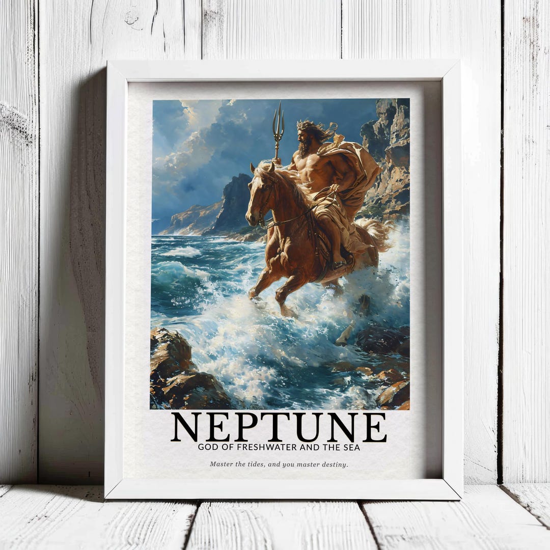 Roman God Neptune Print, Mythology Nautical Art (digital Download) - Etsy