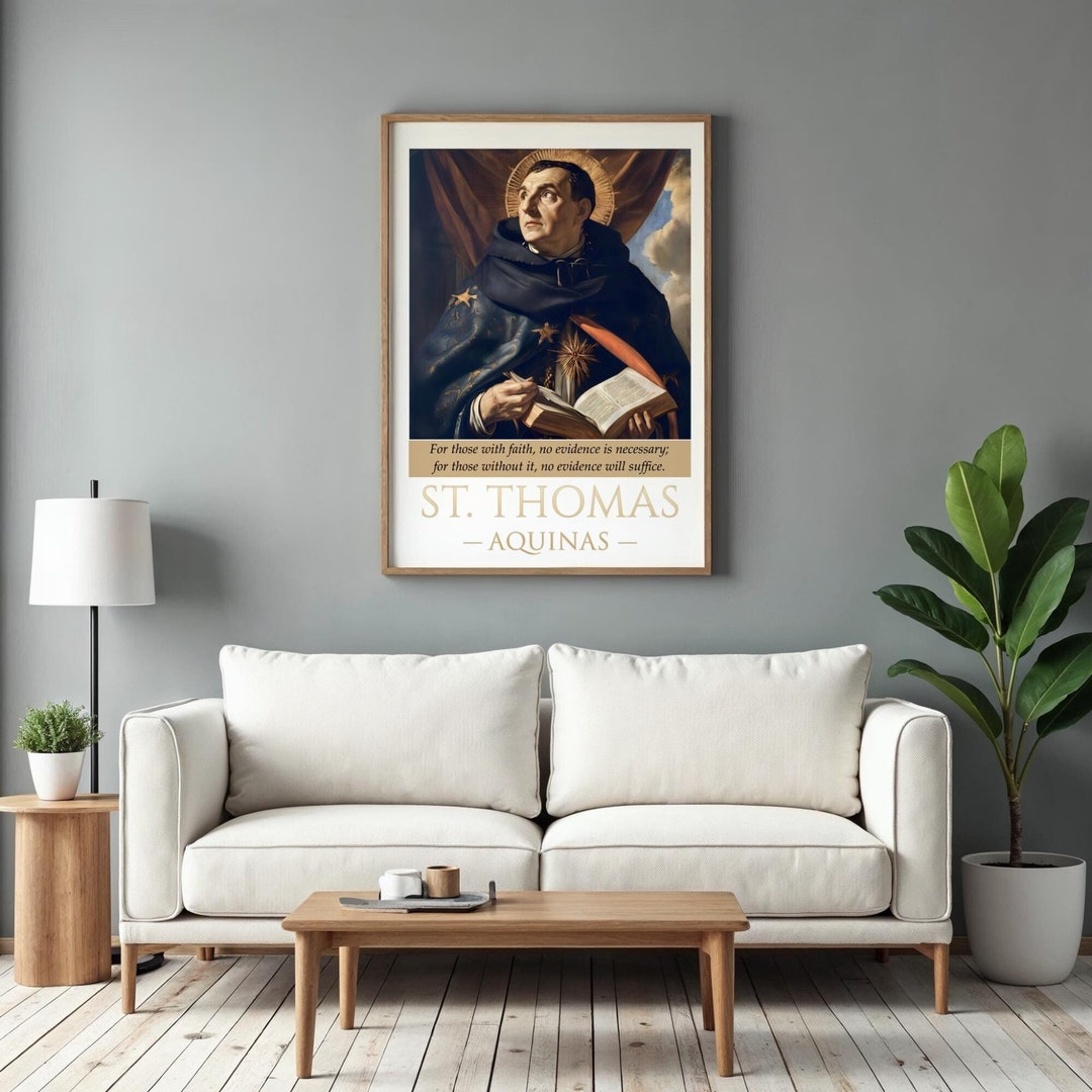 Saint Thomas Aquinas Printable Wall Art, Inspirational Catholic Faith ...