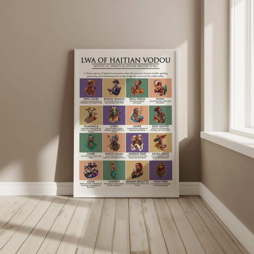 Lwa of Haitian Vodou Art Print, Mystical Spirits & Divine Protectors ...