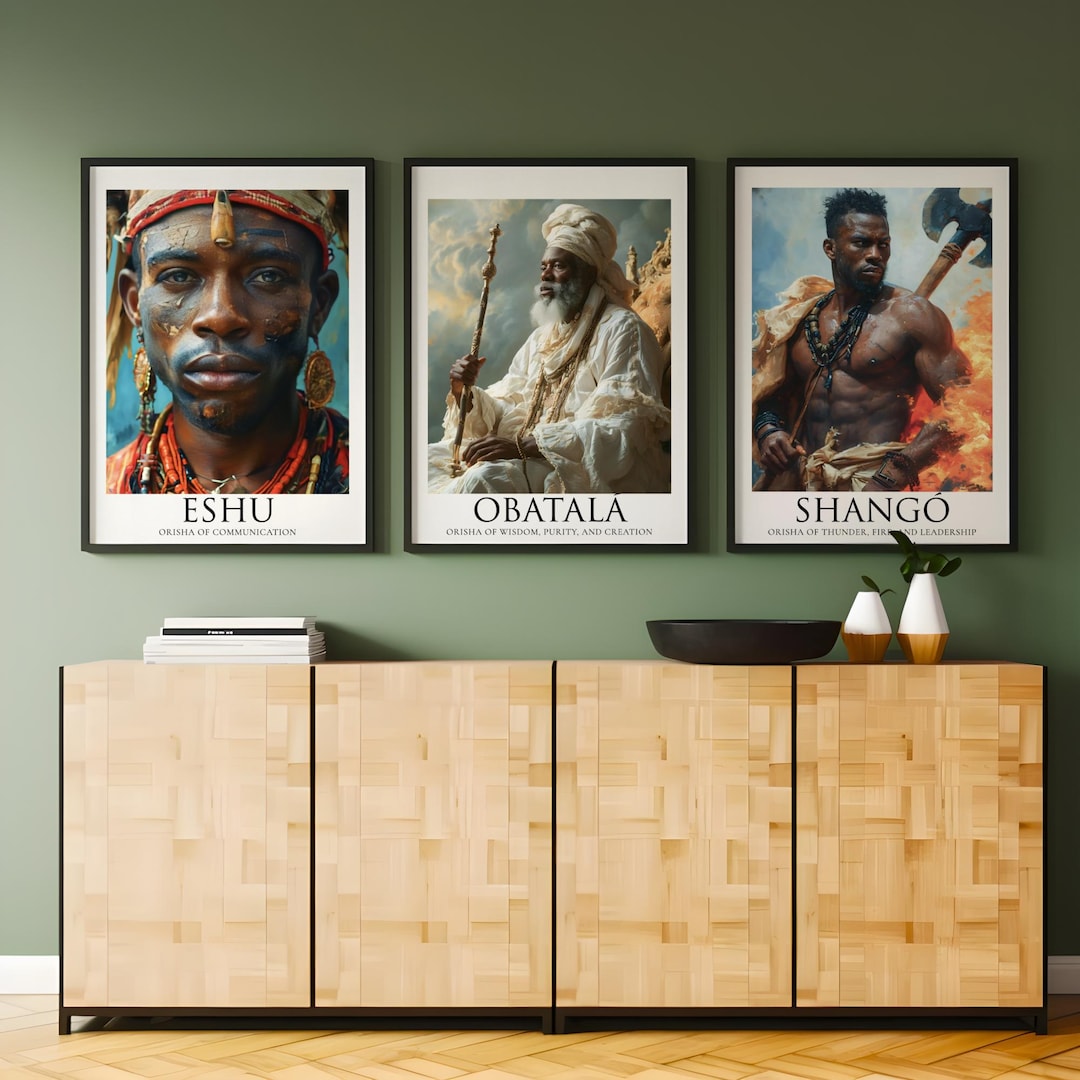 Set of 6 Orisha Wall Art Prints, Yoruba Religious Deities, African Gods ...