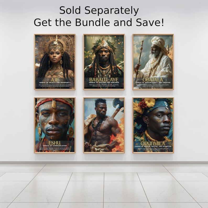 Obatala Orisha Wall Art, Yoruba Religion Poster Print, Yoruba Orisha, African God, Spiritual ...