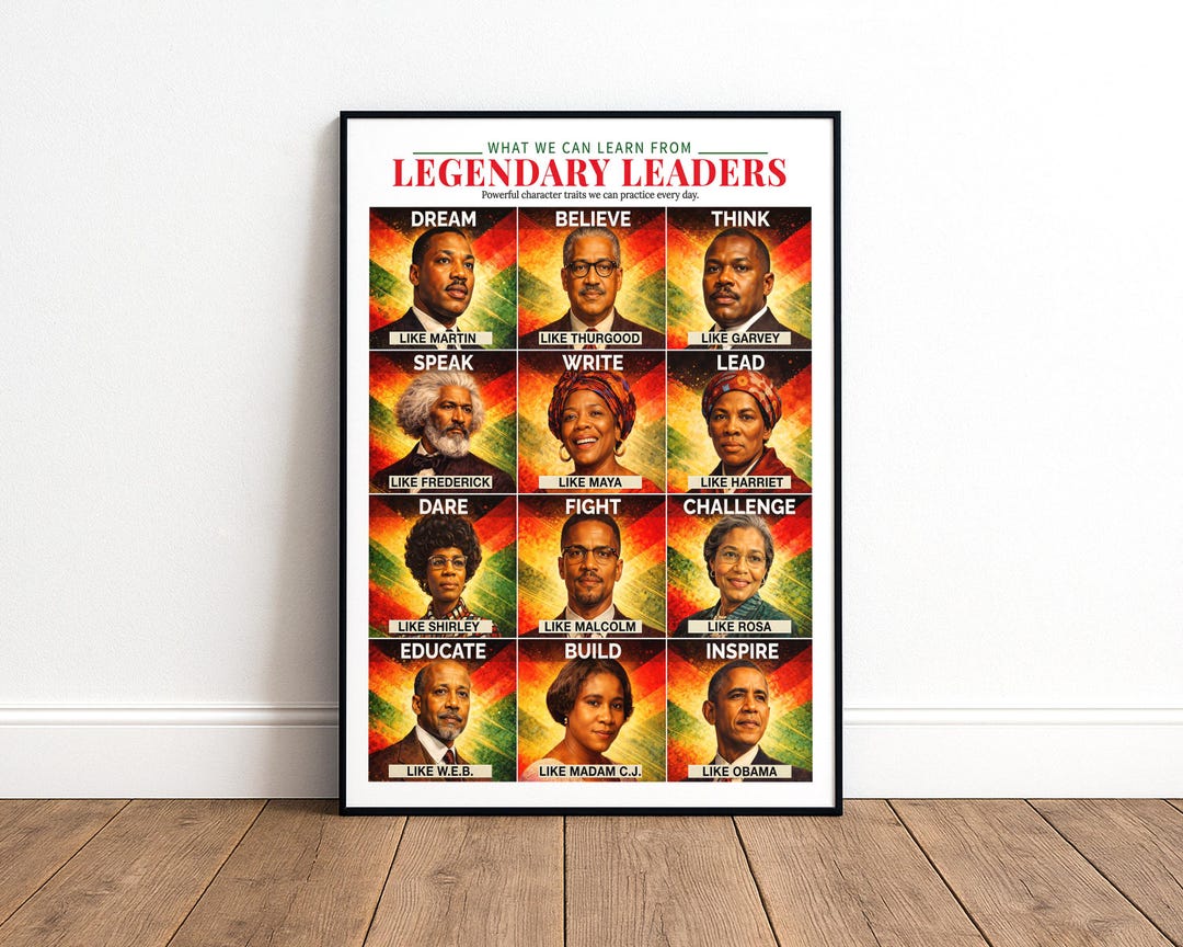 Black History Month Poster, Dream Like Martin Poster, Legendary Black ...