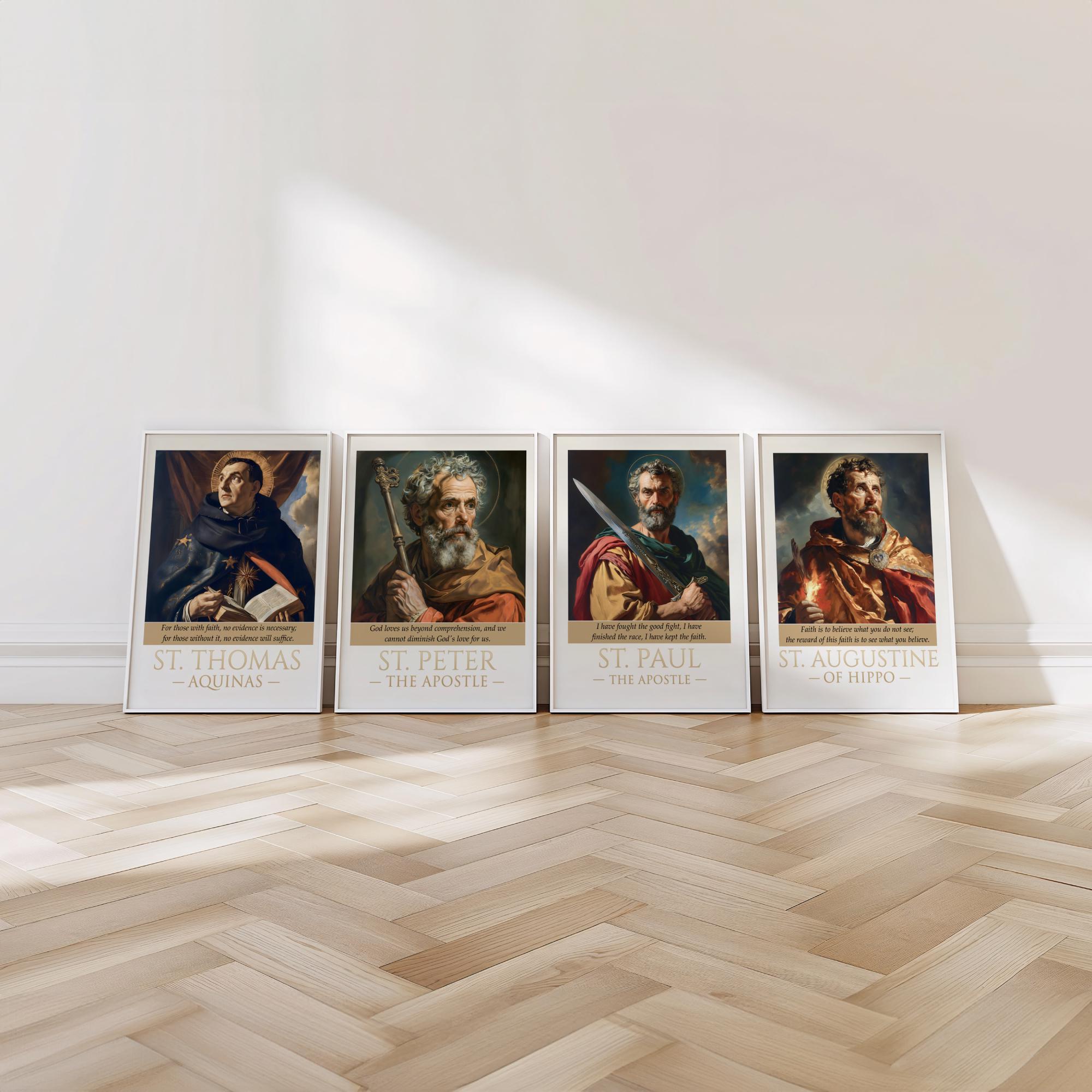 Catholic Saints Printable Wall Art, Religious Decor (set of 6) (digital ...