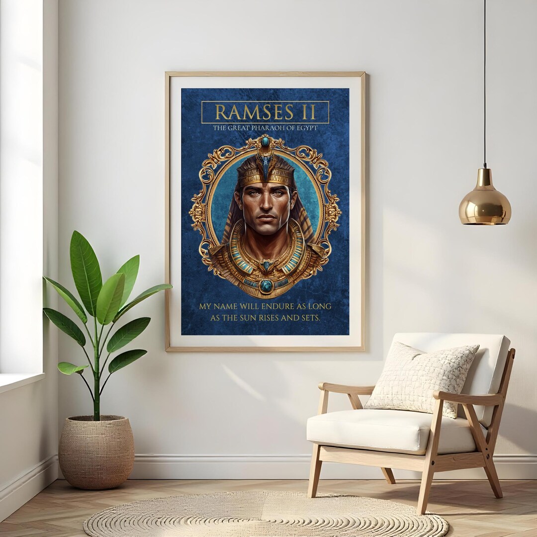 Ramses II Poster, Egyptian Pharaoh Art Print, Ancient Egypt Wall Art ...