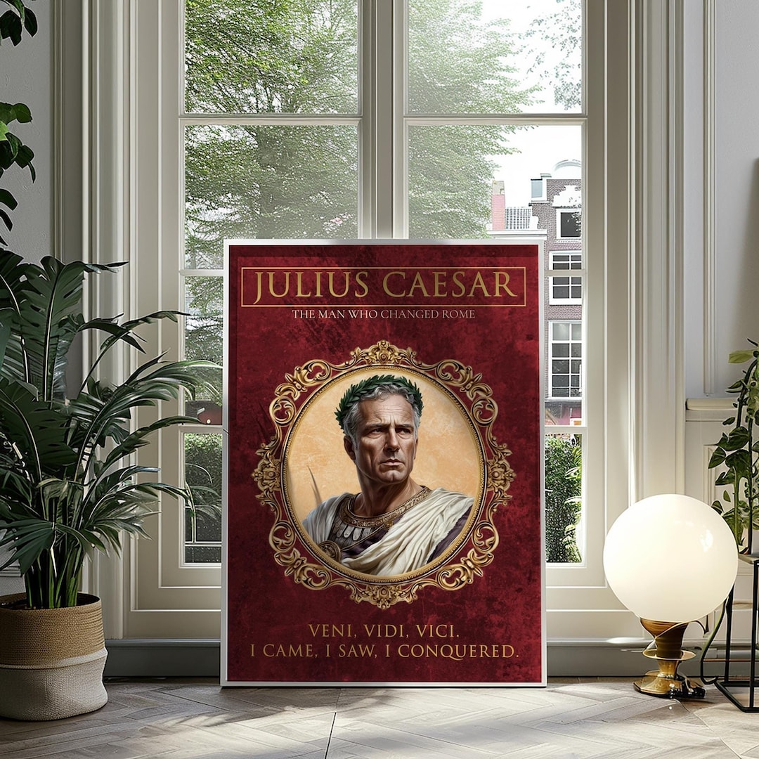 Julius Caesar Poster, Roman Leader, Ancient Rome Artwork, Julius Caesar ...