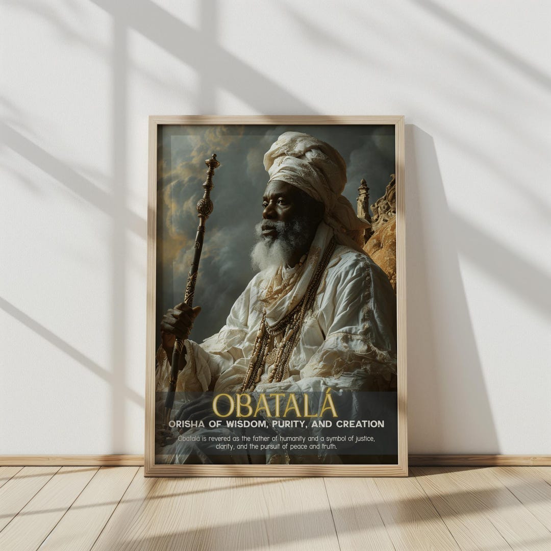 Obatala Wall Art, Yoruba Deity Art Print, Yoruba Orishas Deities ...