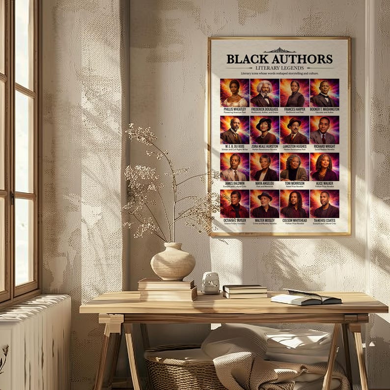 Famous Black Authors Chart | Black History Month Bulletin Board ...