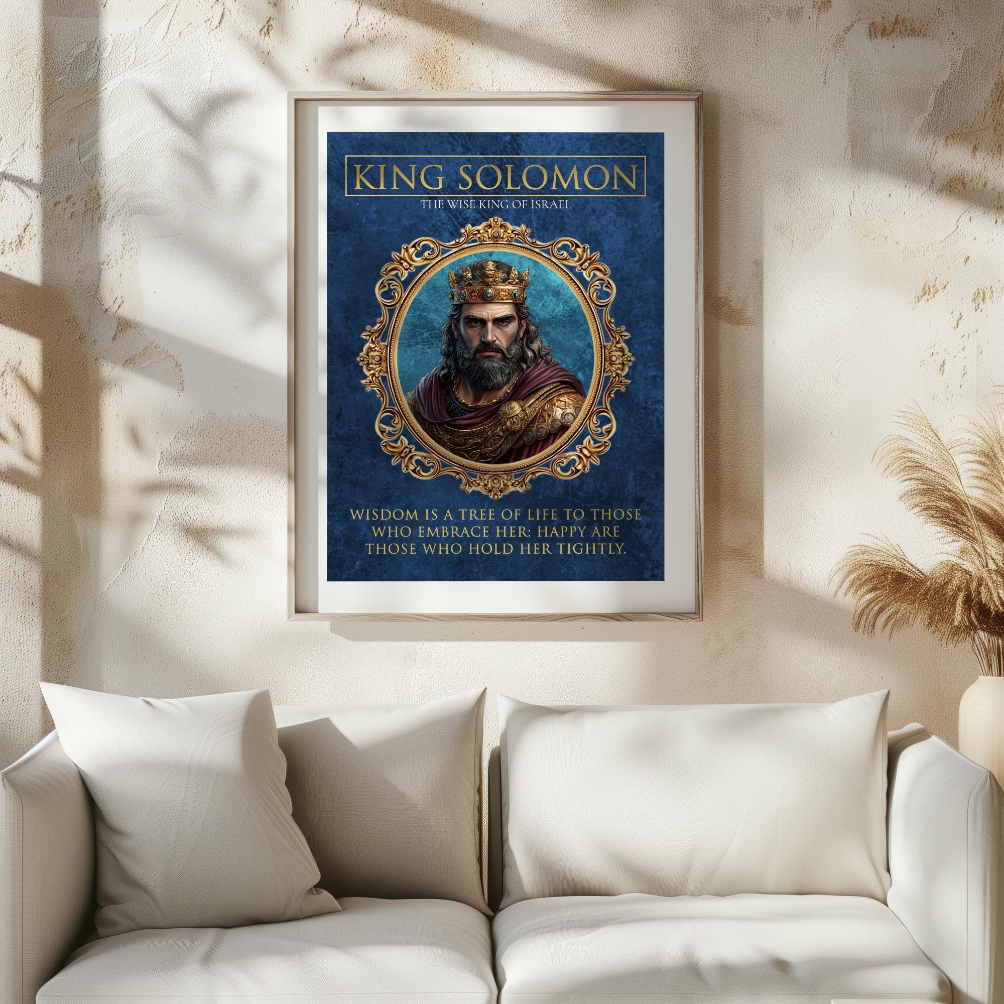 King Solomon Poster, Wise King of Israel Wall Art, Inspirational Quote ...