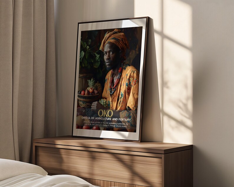 Orisha Oko Wall Art, Yoruba Deity Art Print, Yoruba Orishas Artwork ...