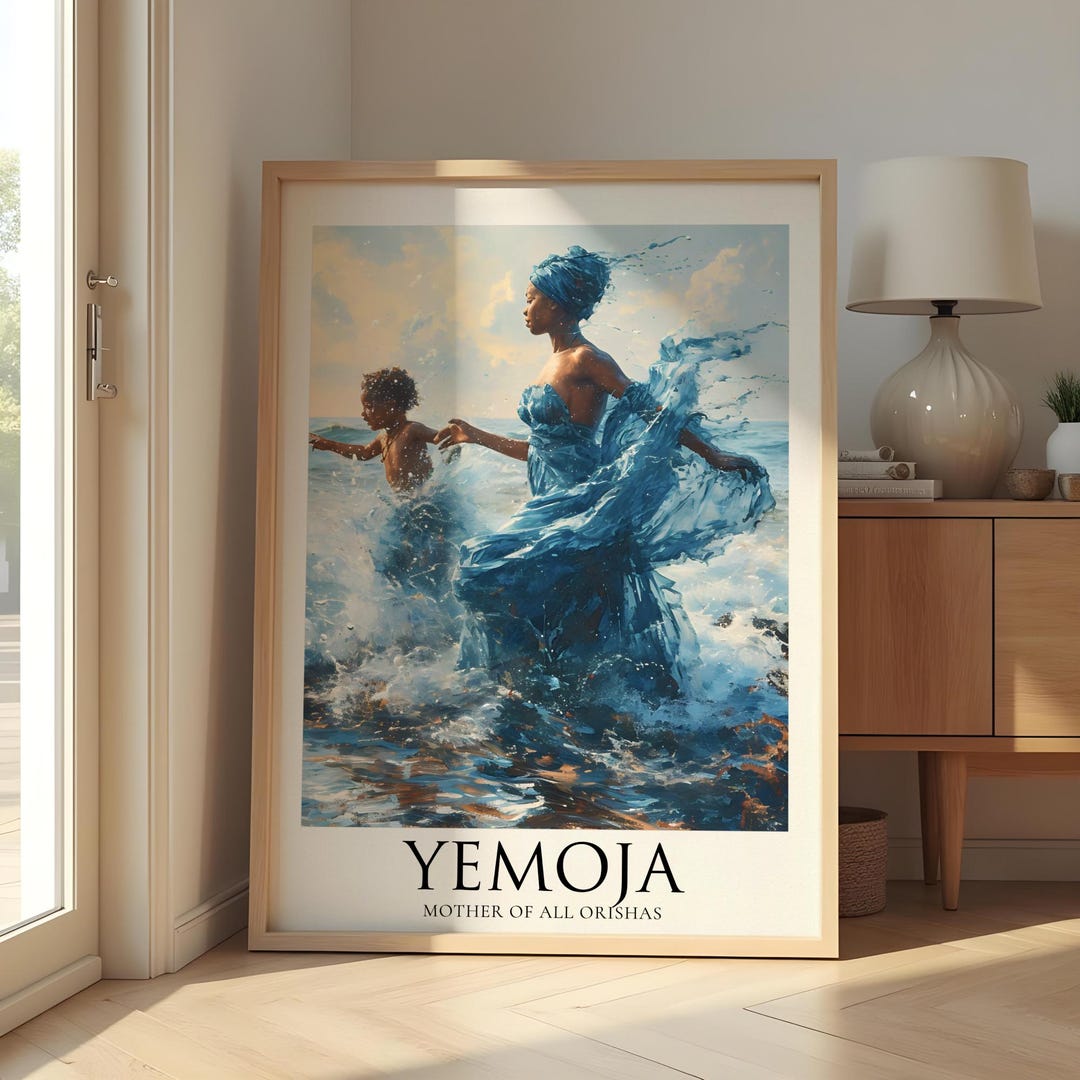 Yemoja Orisha Wall Art, Yoruba Religion Print, African Spiritual Decor ...