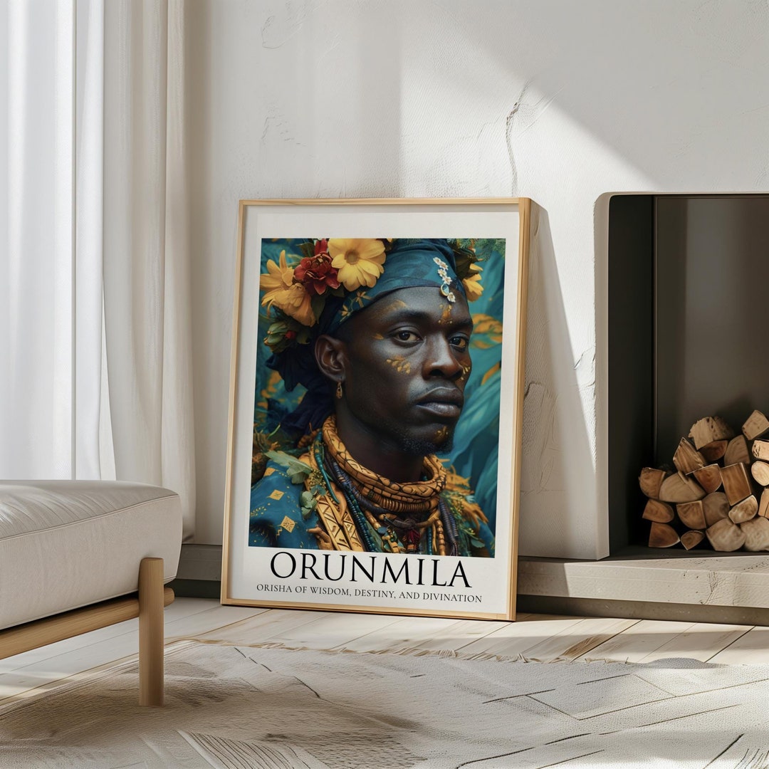 Orunmila Orisha Wall Art, Yoruba Spirituality Home Decor, African Gods ...