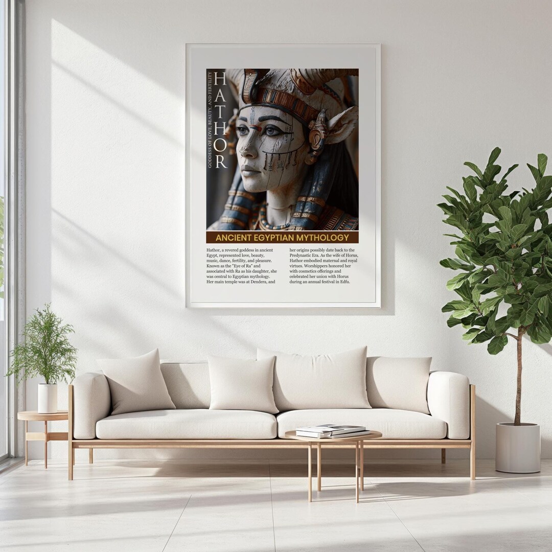 Hathor Egyptian Goddess Poster Print, Ancient Egyptian Mythology Wall ...